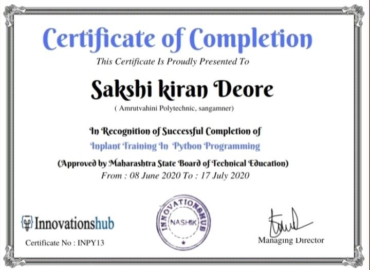Sakshi Deore on LinkedIn: #python #programming Sakshi Deore on LinkedIn: #python #programming