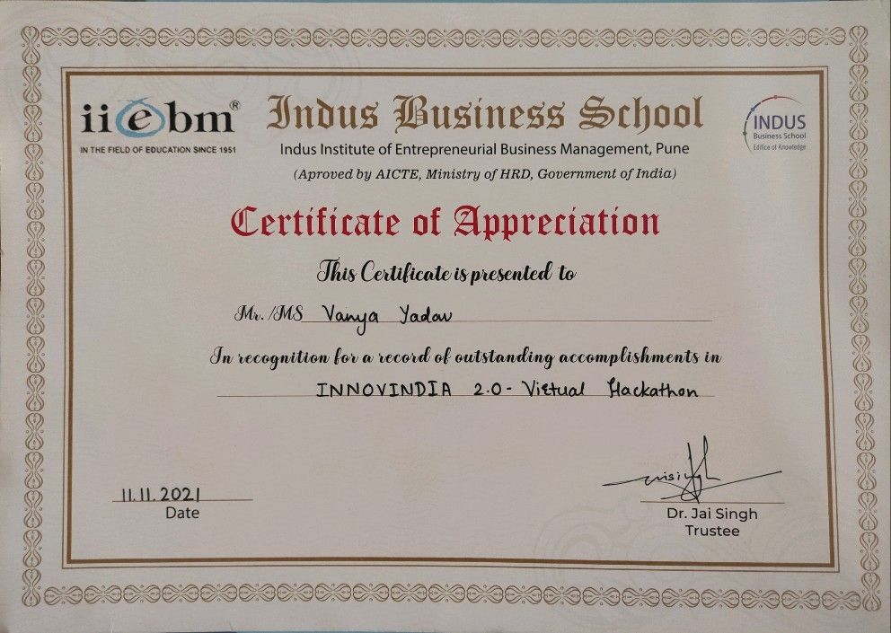 Vanya Yadav on LinkedIn: #teamwork #hackathon #pgdm #iiebm Vanya Yadav on LinkedIn: #teamwork #hackathon #pgdm #iiebm