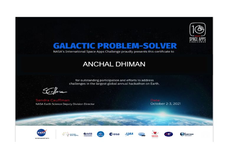 Anchal Dhiman on LinkedIn: #nasaspaceapps #nasaspaceappschallenge #nasa ... Anchal Dhiman on LinkedIn: #nasaspaceapps #nasaspaceappschallenge #nasa ...