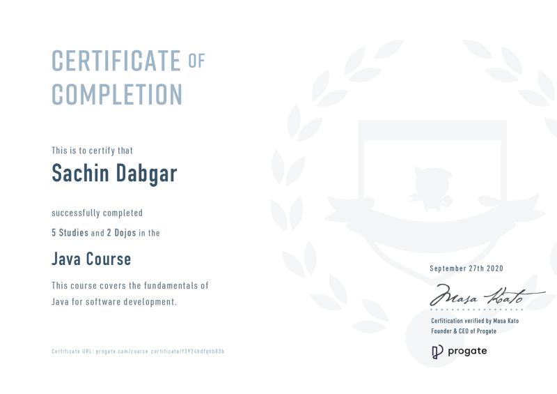 Sachin Dabgar on LinkedIn: #java #progate Sachin Dabgar on LinkedIn: #java #progate