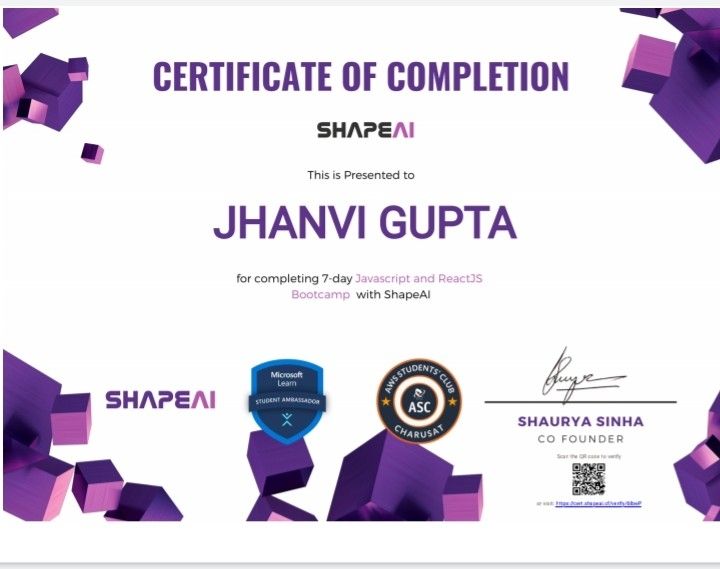Jhanvi Gupta on LinkedIn: #shapeai #javascript #reactjs Jhanvi Gupta on LinkedIn: #shapeai #javascript #reactjs
