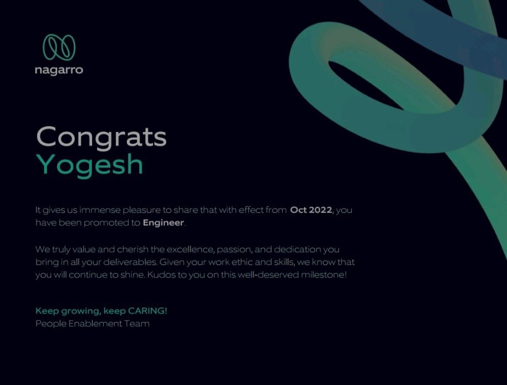 Yogesh Yadav on LinkedIn: #nagarro #devopsengineer #engineer | 13 comments Yogesh Yadav on LinkedIn: #nagarro #devopsengineer #engineer | 13 comments