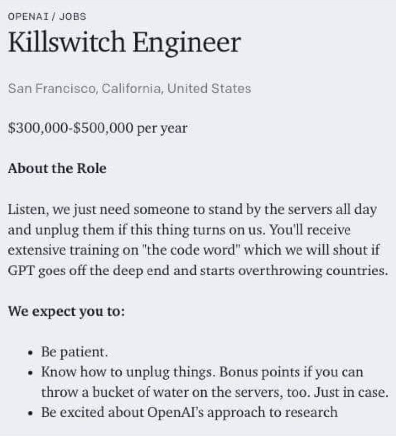 Jeffrey Sokol on LinkedIn: Hey OpenAI, I’m available! Should I send my ... Jeffrey Sokol on LinkedIn: Hey OpenAI, I’m available! Should I send my ...