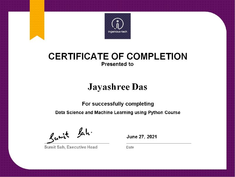 JAYASHREE DAS on LinkedIn: #thankyou #algorithms #machinelearning # ... JAYASHREE DAS on LinkedIn: #thankyou #algorithms #machinelearning # ...