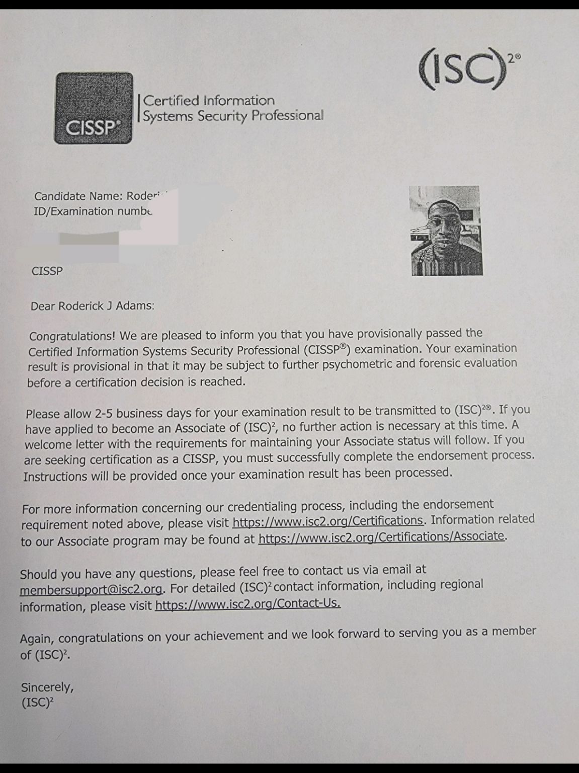 Roderick Adams on LinkedIn: Provisionally passed CISSP! | 42 comments Roderick Adams on LinkedIn: Provisionally passed CISSP! | 42 comments