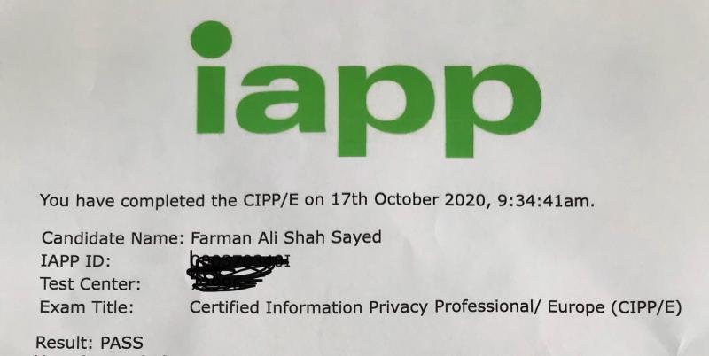 Farman Ali Shah Sayed on LinkedIn: #cipp #dataprotection #gdpr #privacy Farman Ali Shah Sayed on LinkedIn: #cipp #dataprotection #gdpr #privacy
