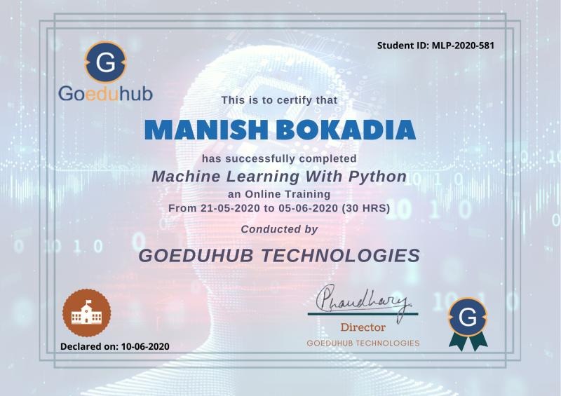 Manish Bokadia on LinkedIn: #machinelearning #python Manish Bokadia on LinkedIn: #machinelearning #python