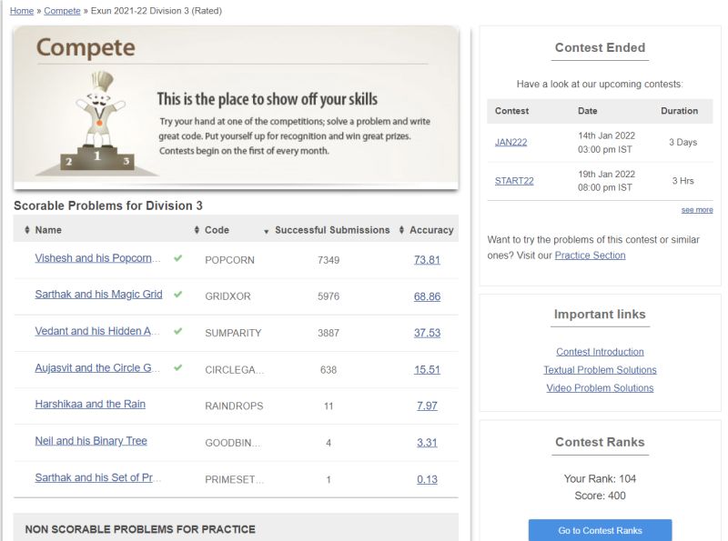 Raj Kharwar on LinkedIn: #connections #ranking #codechef #codechef # ... Raj Kharwar on LinkedIn: #connections #ranking #codechef #codechef # ...