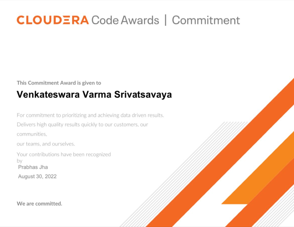 Venkat Srivatsavaya on LinkedIn: Thanks for this award Cloudera. Thanks ... Venkat Srivatsavaya on LinkedIn: Thanks for this award Cloudera. Thanks ...