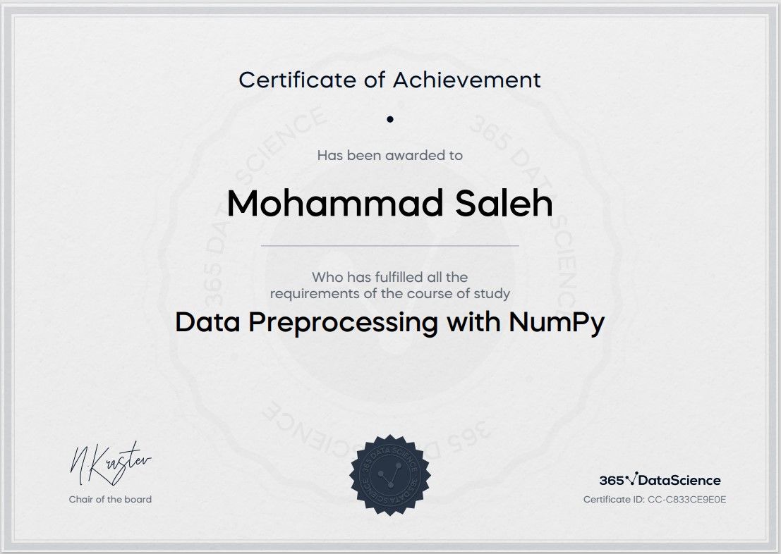 Mohammad Saleh, PMP on LinkedIn: I finished data preprocessing using ... Mohammad Saleh, PMP on LinkedIn: I finished data preprocessing using ...
