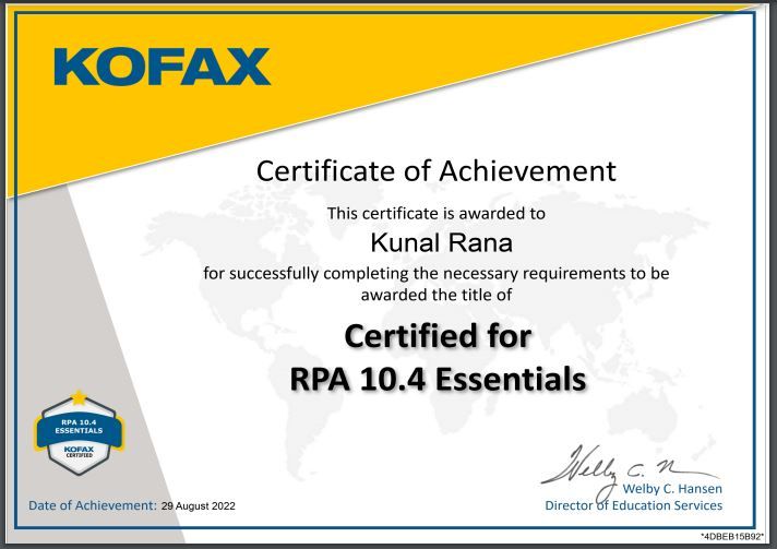 Kunal Rana on LinkedIn: #learninggoals #rpa #kofax Kunal Rana on LinkedIn: #learninggoals #rpa #kofax