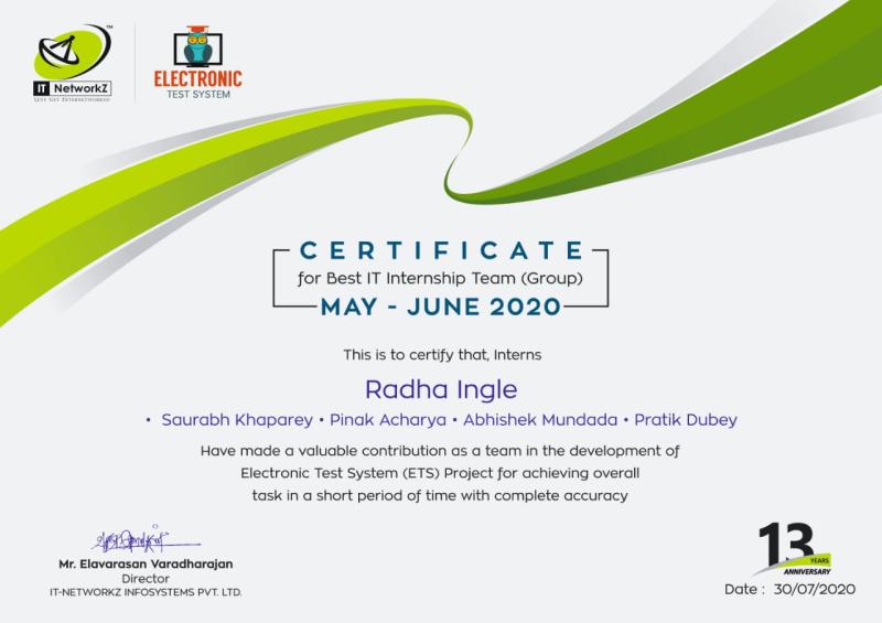 Radha Ingale on LinkedIn: #teamwork #internship Radha Ingale on LinkedIn: #teamwork #internship