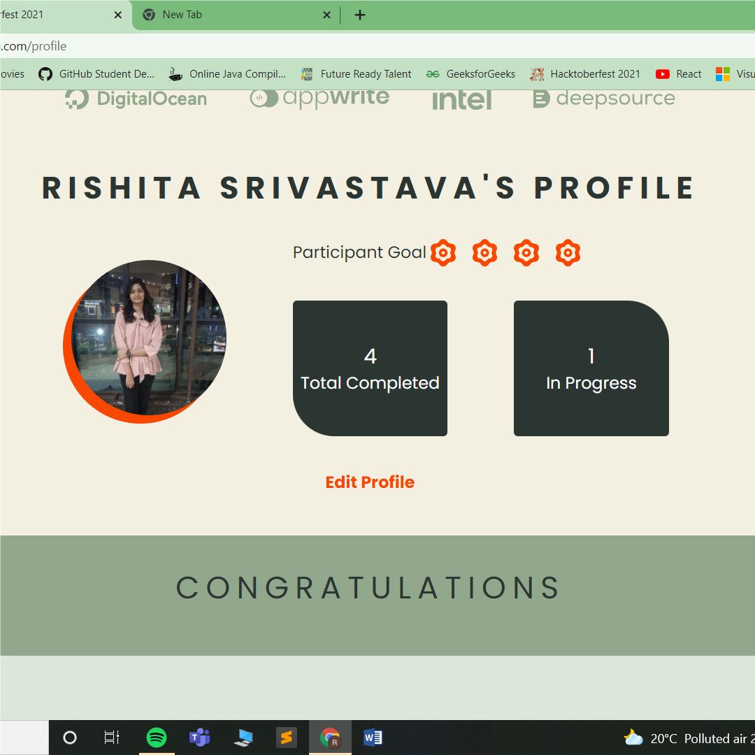 Rishita Srivastava on LinkedIn: #connections #hacktoberfest2021 # ... Rishita Srivastava on LinkedIn: #connections #hacktoberfest2021 # ...