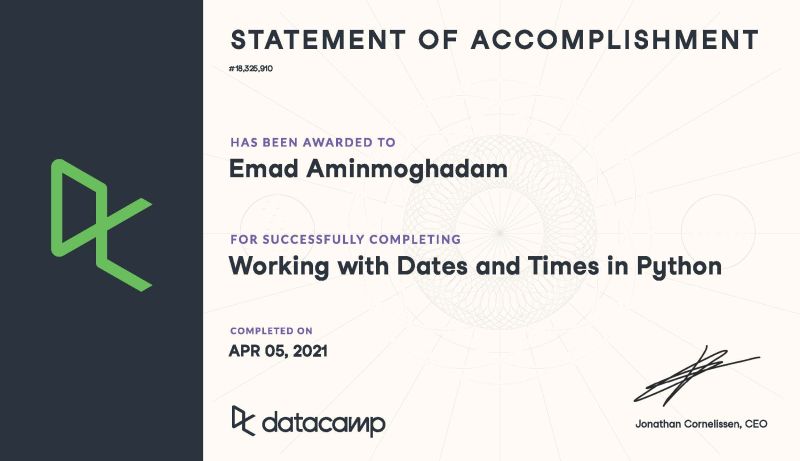 Aiden Amin on LinkedIn: #python #datacamp #daylightsavingtime Aiden Amin on LinkedIn: #python #datacamp #daylightsavingtime