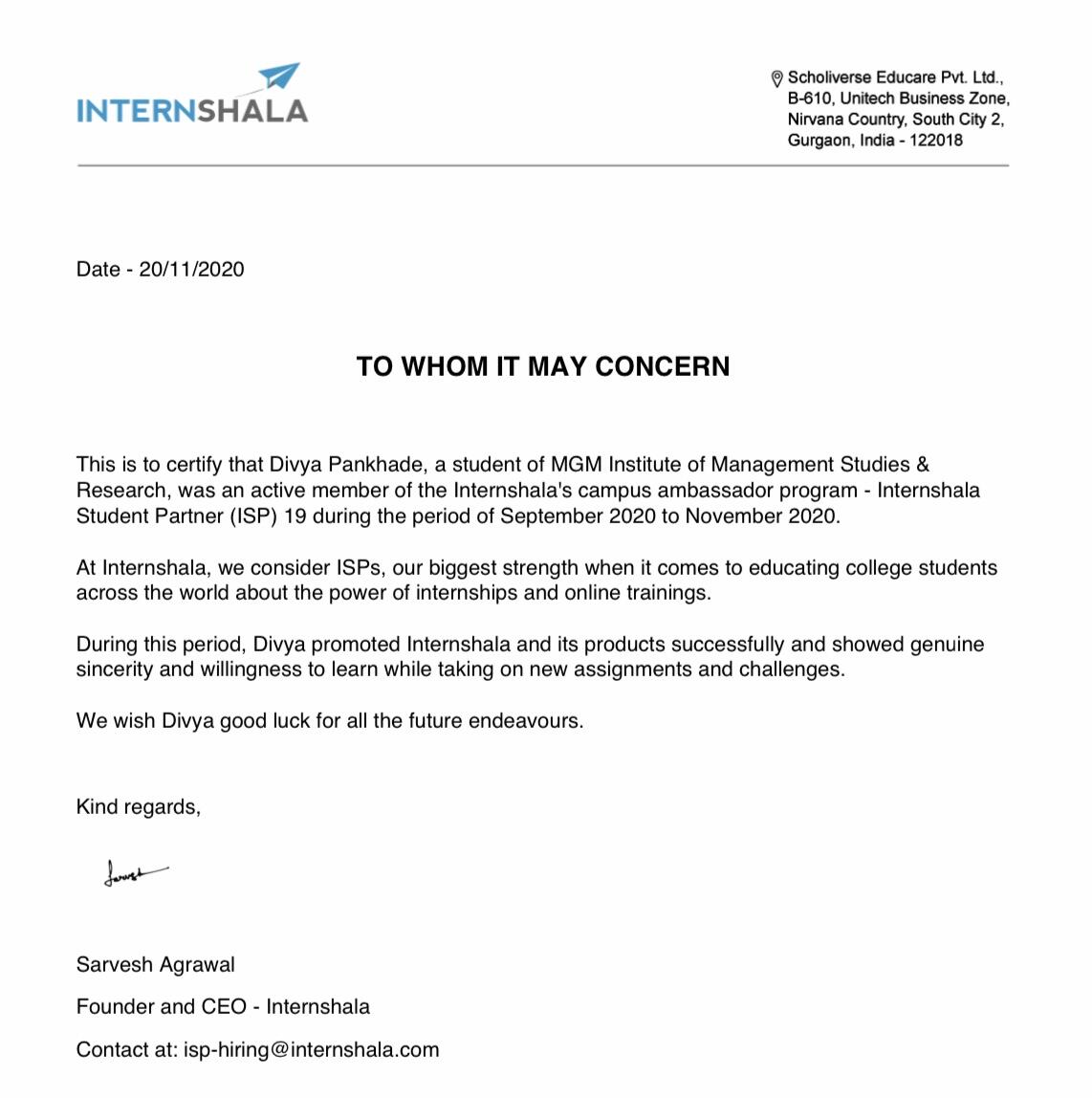 Divya Pankhade on LinkedIn: #internshala #internshalastudentpartner # ... Divya Pankhade on LinkedIn: #internshala #internshalastudentpartner # ...