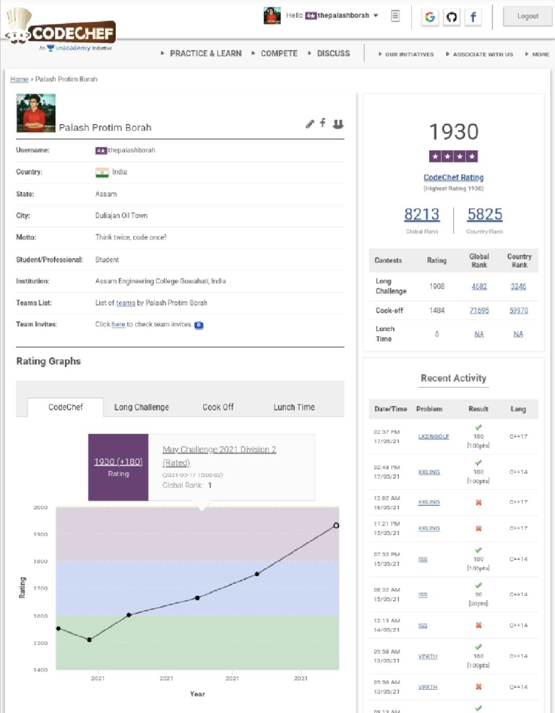 Palash Protim Borah on LinkedIn: #codechef #competitiveprogramming # ... Palash Protim Borah on LinkedIn: #codechef #competitiveprogramming # ...