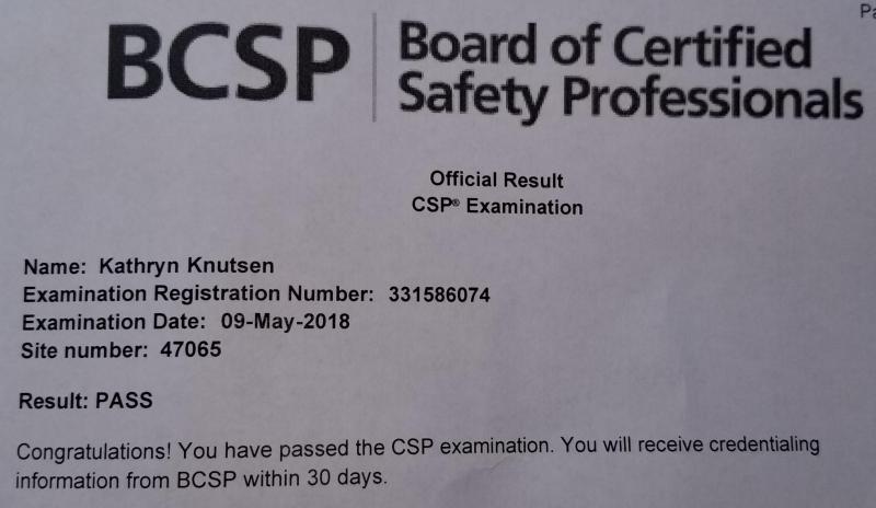 Kathryn Knutsen, CSP on LinkedIn: Passed CSP exam! First time! No ... Kathryn Knutsen, CSP on LinkedIn: Passed CSP exam! First time! No ...