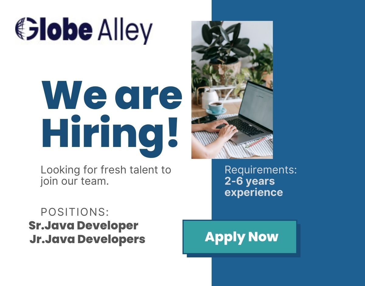 Globe Alley Tech. on LinkedIn: #hiring #java #tech #coding #talent Globe Alley Tech. on LinkedIn: #hiring #java #tech #coding #talent