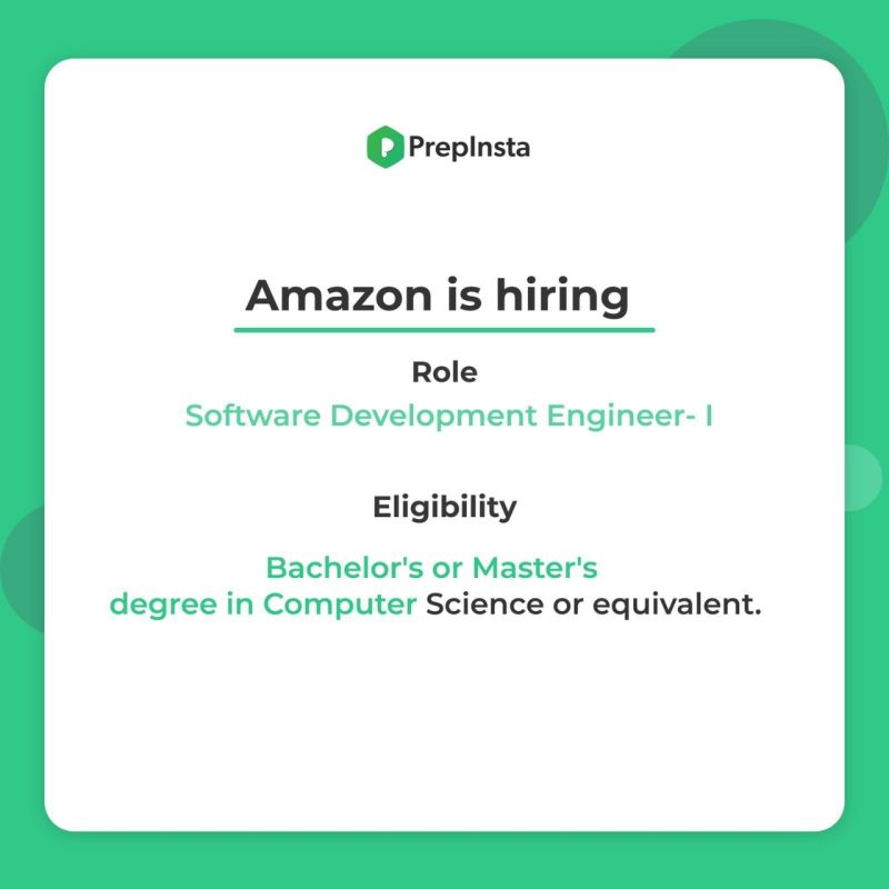 PrepInsta on LinkedIn: #hiring #team #amazon #engineer # ... PrepInsta on LinkedIn: #hiring #team #amazon #engineer # ...