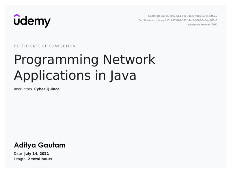 Aditya Gautam on LinkedIn: Programming Network Applications in Java Aditya Gautam on LinkedIn: Programming Network Applications in Java