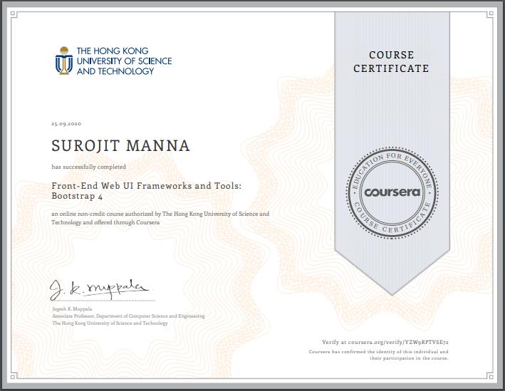 Surojit Manna on LinkedIn: #bootstrap #certificate #nodejs #sass #less ... Surojit Manna on LinkedIn: #bootstrap #certificate #nodejs #sass #less ...