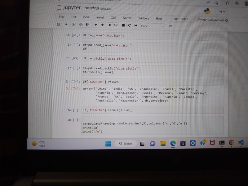 vinitha nallagonda on LinkedIn: Task 37 Practice pandas Kiran Sagar ... vinitha nallagonda on LinkedIn: Task 37 Practice pandas Kiran Sagar ...