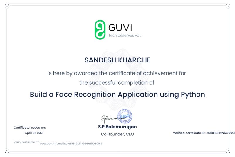 Sandesh Kharche on LinkedIn: #python #guvi #ai #certified #certification Sandesh Kharche on LinkedIn: #python #guvi #ai #certified #certification
