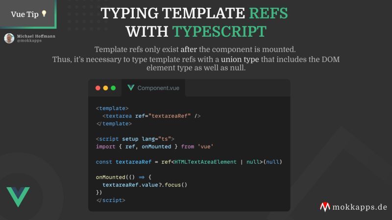 Michael Hoffmann on LinkedIn: 💡 Typing template refs with TypeScript ... Michael Hoffmann on LinkedIn: 💡 Typing template refs with TypeScript ...