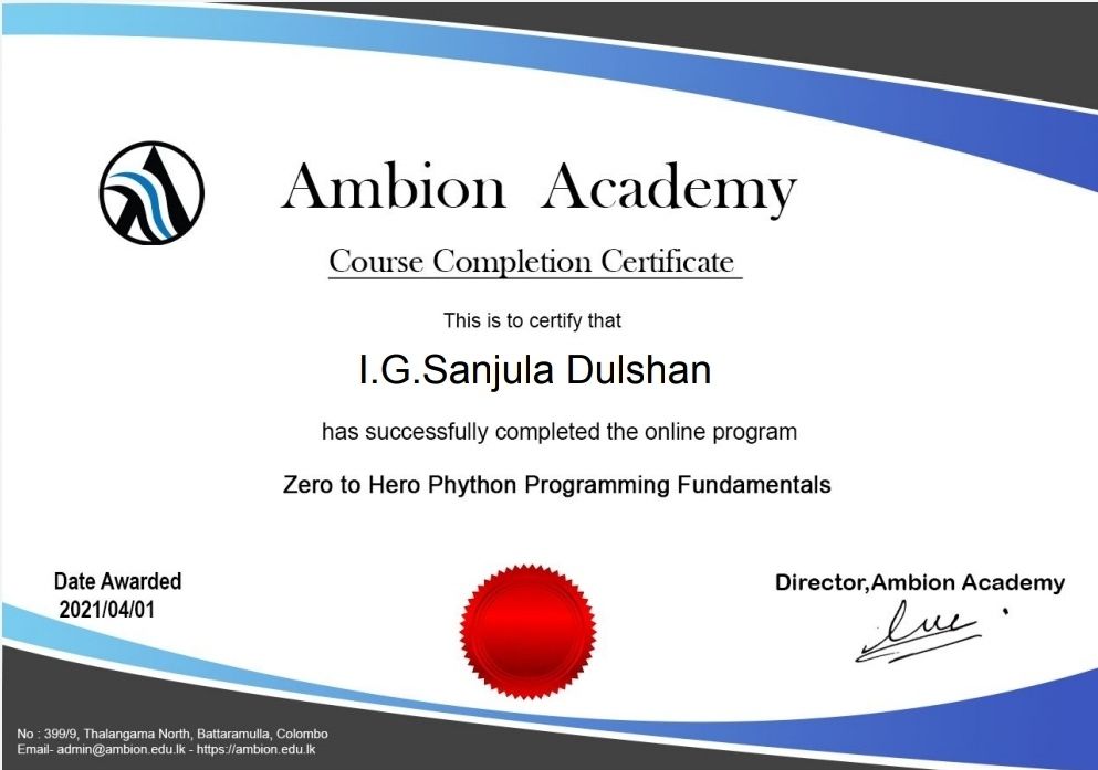 Sanjula Dulshan on LinkedIn: #python #pythonprogramming # ... Sanjula Dulshan on LinkedIn: #python #pythonprogramming # ...
