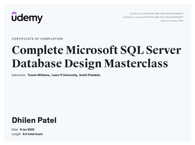 Dhilen Patel on LinkedIn: #sql #udemy #learning #udemycourse Dhilen Patel on LinkedIn: #sql #udemy #learning #udemycourse