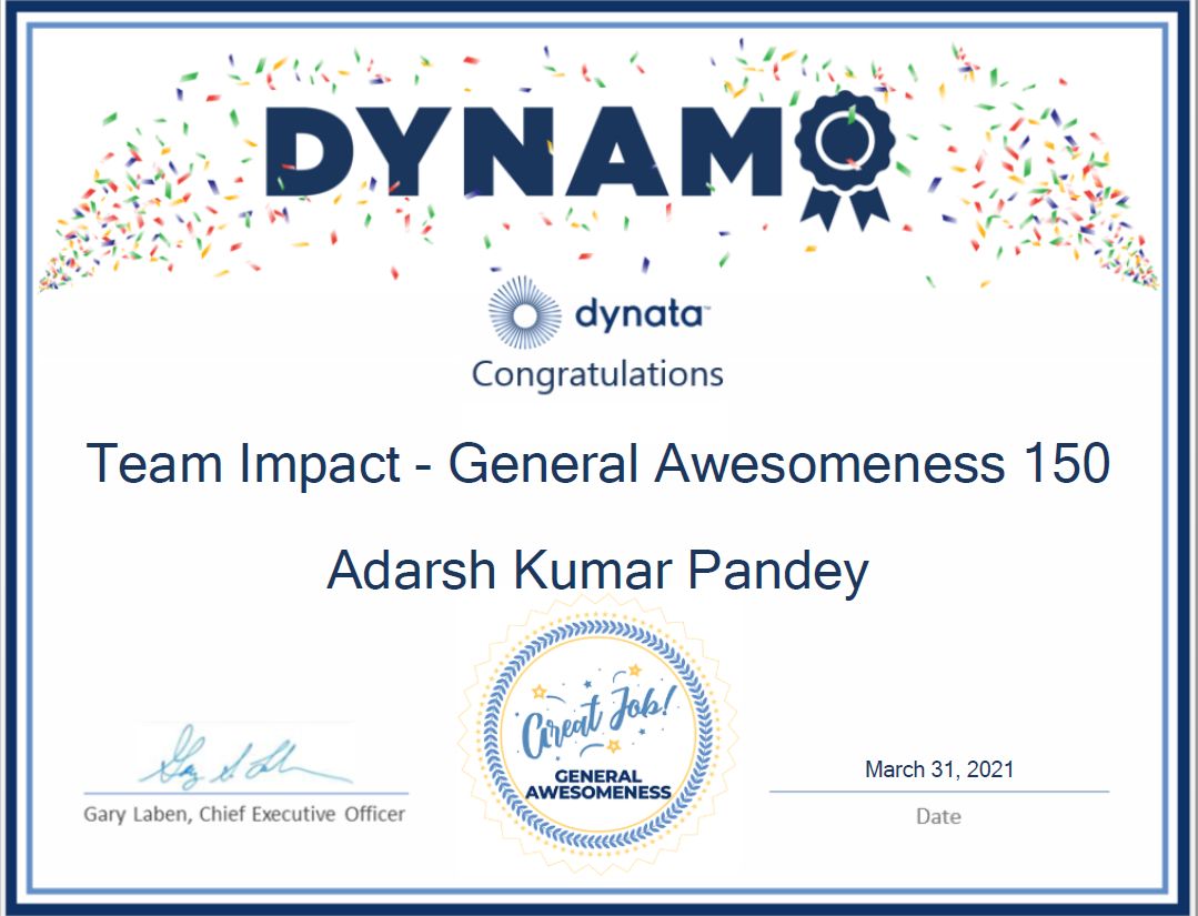 Adarsh Pandey on LinkedIn: #acheivement #dynata Adarsh Pandey on LinkedIn: #acheivement #dynata