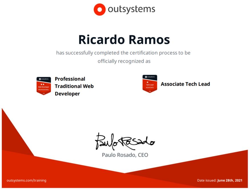 Ricardo Ramos on LinkedIn: Outsystems Tech Lead certification Ricardo Ramos on LinkedIn: Outsystems Tech Lead certification