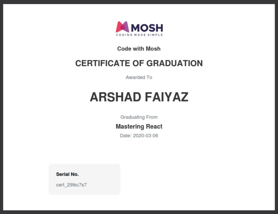 Arshad Faiyaz on LinkedIn: #codewithmosh #reactjs Arshad Faiyaz on LinkedIn: #codewithmosh #reactjs