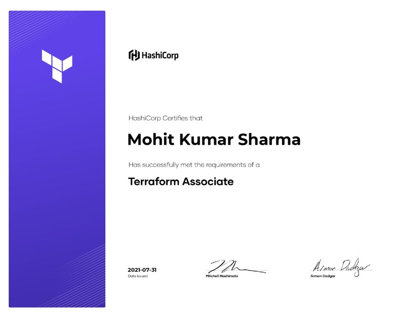 Mohit Sharma on LinkedIn: #devops #iaac #terraform #terraformcertified ... Mohit Sharma on LinkedIn: #devops #iaac #terraform #terraformcertified ...