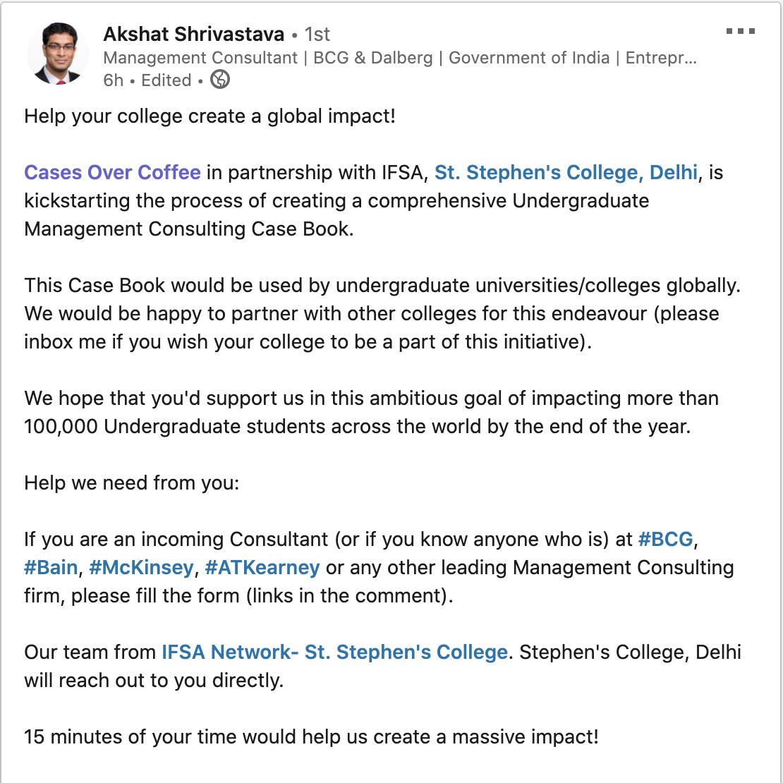 Shlok Bhartiya on LinkedIn: #bcg #bain #mckinsey #atkearney Shlok Bhartiya on LinkedIn: #bcg #bain #mckinsey #atkearney