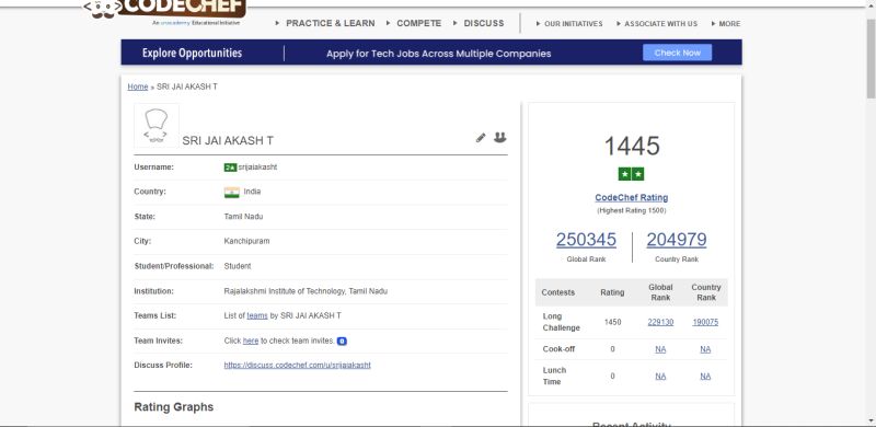 Sri Jai Akash T on LinkedIn: #competitiveprogramming #codechef # ... Sri Jai Akash T on LinkedIn: #competitiveprogramming #codechef # ...