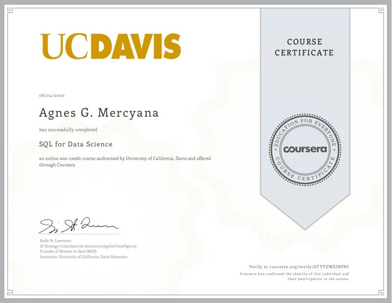Agnes Mercyana on LinkedIn: #sql #sqlite #coursera #datascience # ... Agnes Mercyana on LinkedIn: #sql #sqlite #coursera #datascience # ...