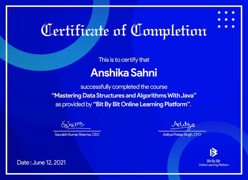 Anshika Sahni on LinkedIn: Completed 2 months Anshika Sahni on LinkedIn: Completed 2 months