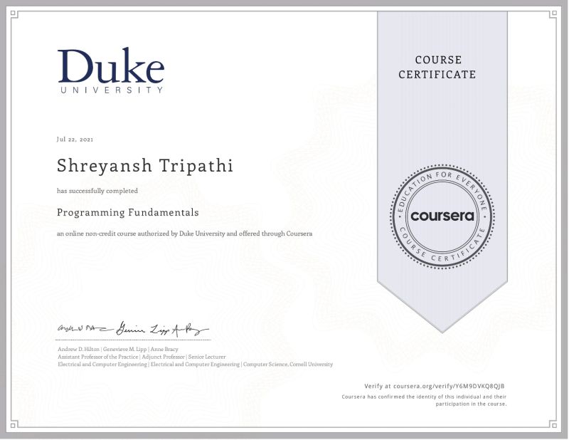 Shreyansh Tripathi on LinkedIn: #coursera #programming #learning | 12 ... Shreyansh Tripathi on LinkedIn: #coursera #programming #learning | 12 ...