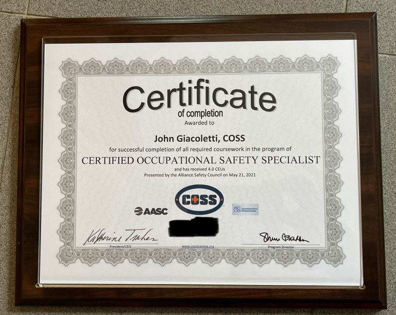 John Giacoletti, COSS on LinkedIn: After many hours of classroom work ... John Giacoletti, COSS on LinkedIn: After many hours of classroom work ...
