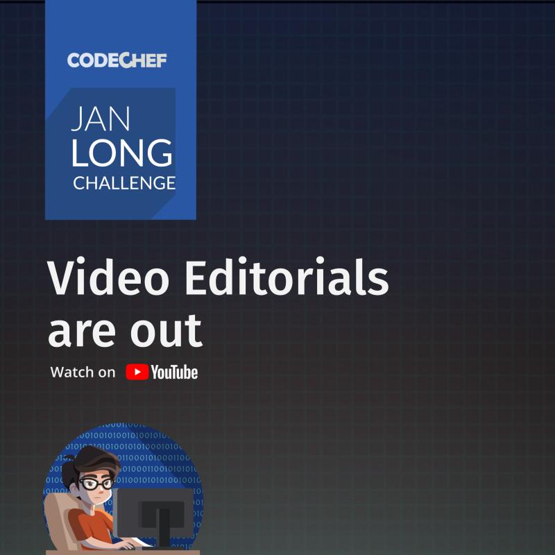 CodeChef on LinkedIn: #codechef #longchallenge #programming #learntocode CodeChef on LinkedIn: #codechef #longchallenge #programming #learntocode