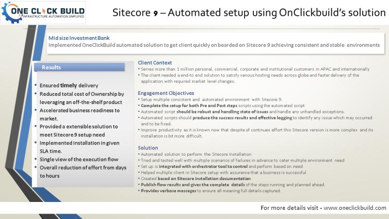 OneClick Build on LinkedIn: 9 Sitecore9 setups in 90 minutes! A mid ... OneClick Build on LinkedIn: 9 Sitecore9 setups in 90 minutes! A mid ...