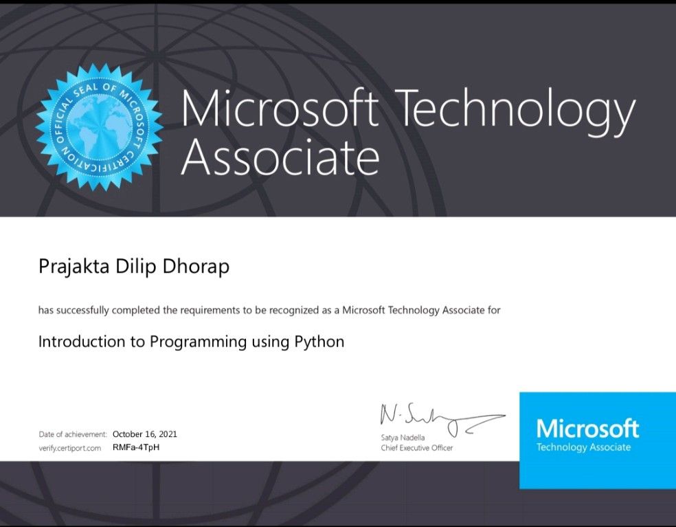 PRAJAKTA DHORAP on LinkedIn: #mta #python #pythonprogramming PRAJAKTA DHORAP on LinkedIn: #mta #python #pythonprogramming