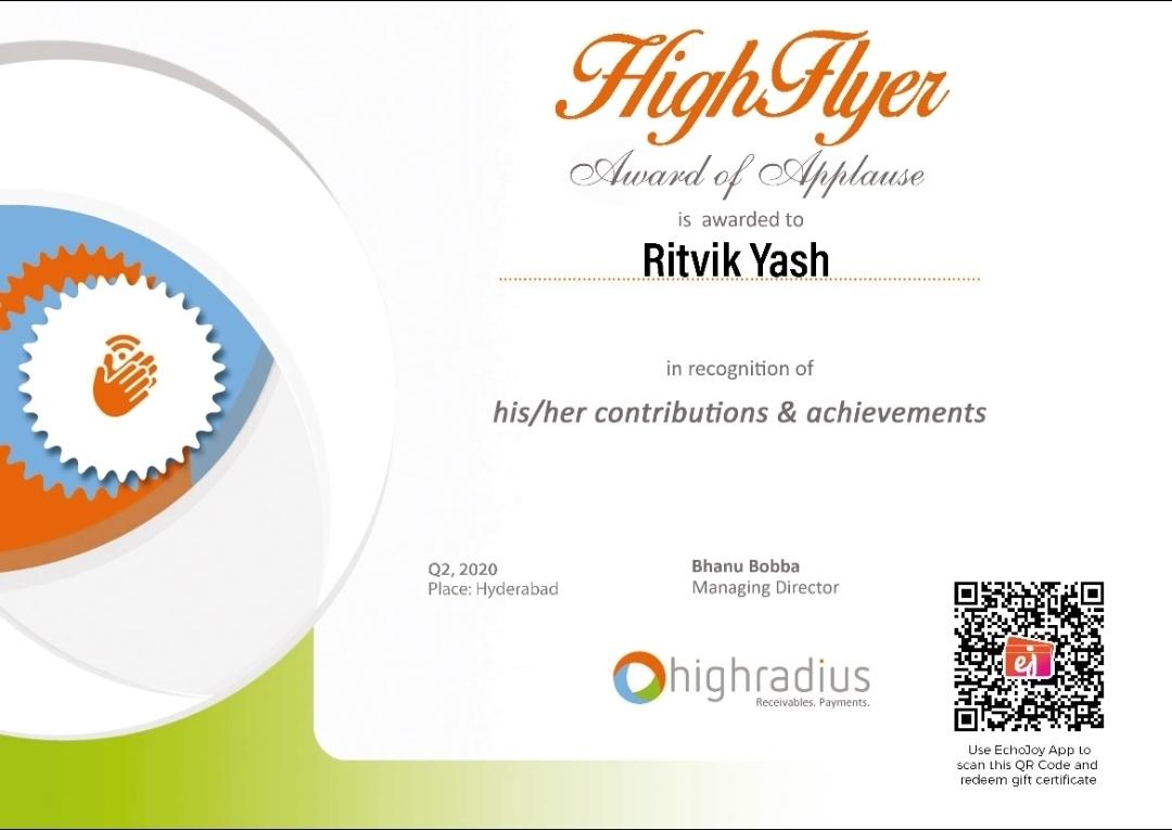 Ritvik Yash on LinkedIn: #highflyer #highradius #hyd #collections # ... Ritvik Yash on LinkedIn: #highflyer #highradius #hyd #collections # ...