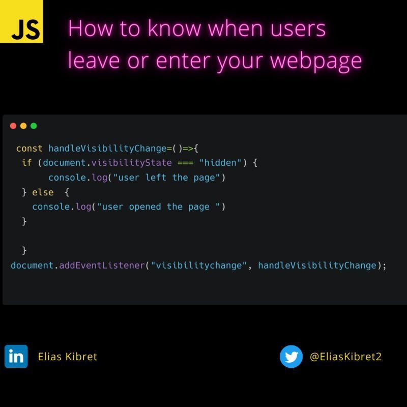 Elias Kibret on LinkedIn: #javascript #nodejs #webdevelopers # ... Elias Kibret on LinkedIn: #javascript #nodejs #webdevelopers # ...