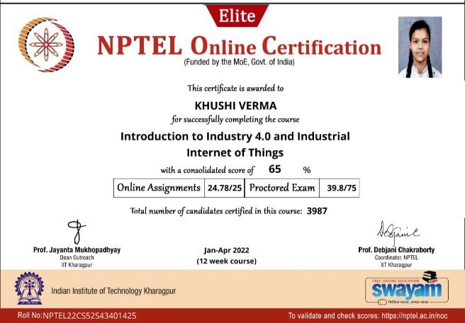Khushi Verma on LinkedIn: #nptel2022 Khushi Verma on LinkedIn: #nptel2022