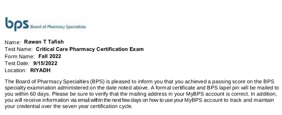 Rawan Tafish BSc Pharm. Pharm D. PGDipClinPharm. BCCCP on LinkedIn ... Rawan Tafish BSc Pharm. Pharm D. PGDipClinPharm. BCCCP on LinkedIn ...