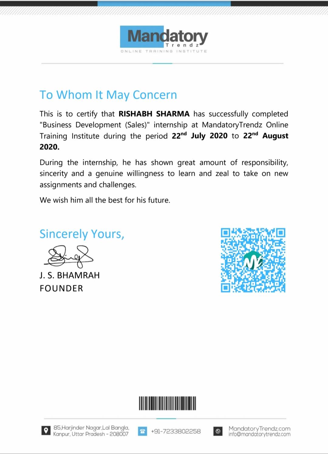 Rishabh Sharma on LinkedIn: Internship completion Certificate. Rishabh Sharma on LinkedIn: Internship completion Certificate.