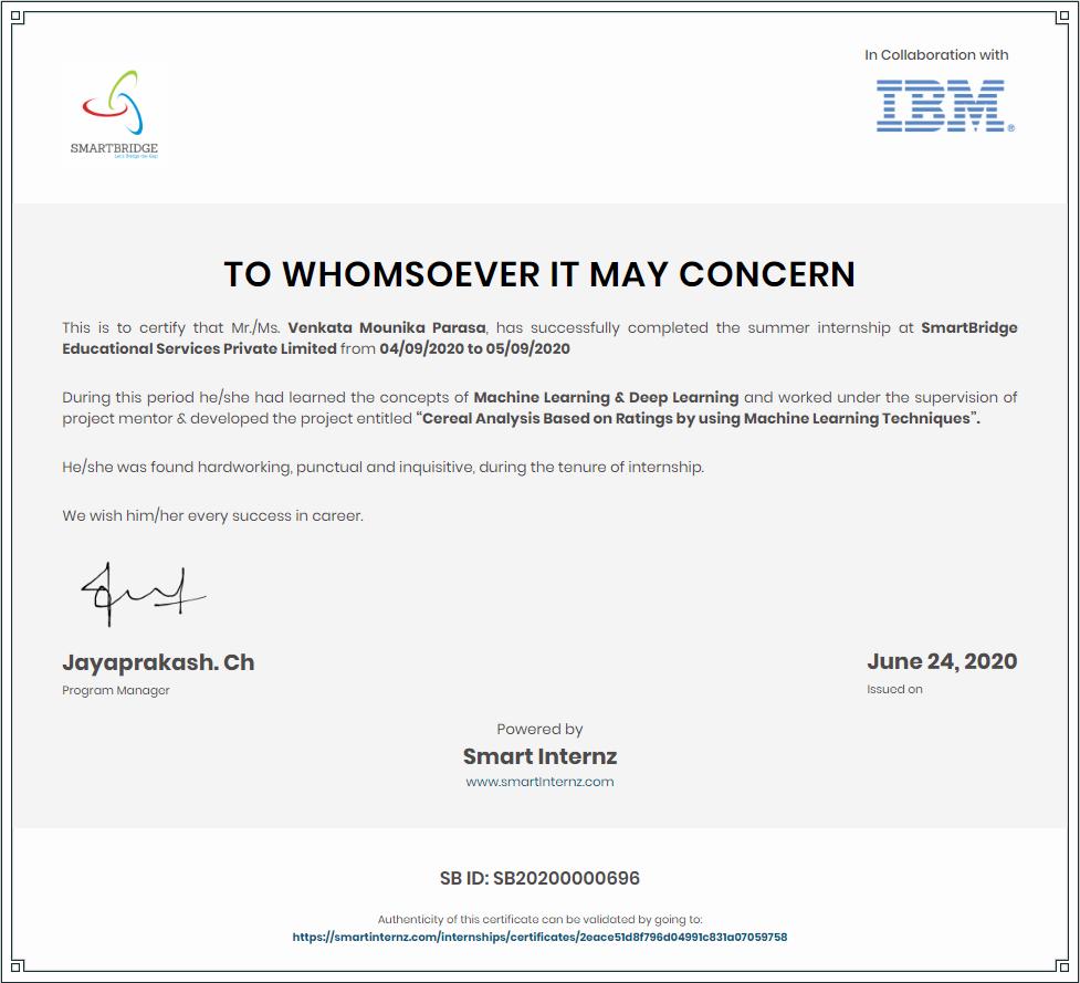 Parasa Venkatamounika on LinkedIn: #smartbridge #risp2020 #ibm Parasa Venkatamounika on LinkedIn: #smartbridge #risp2020 #ibm