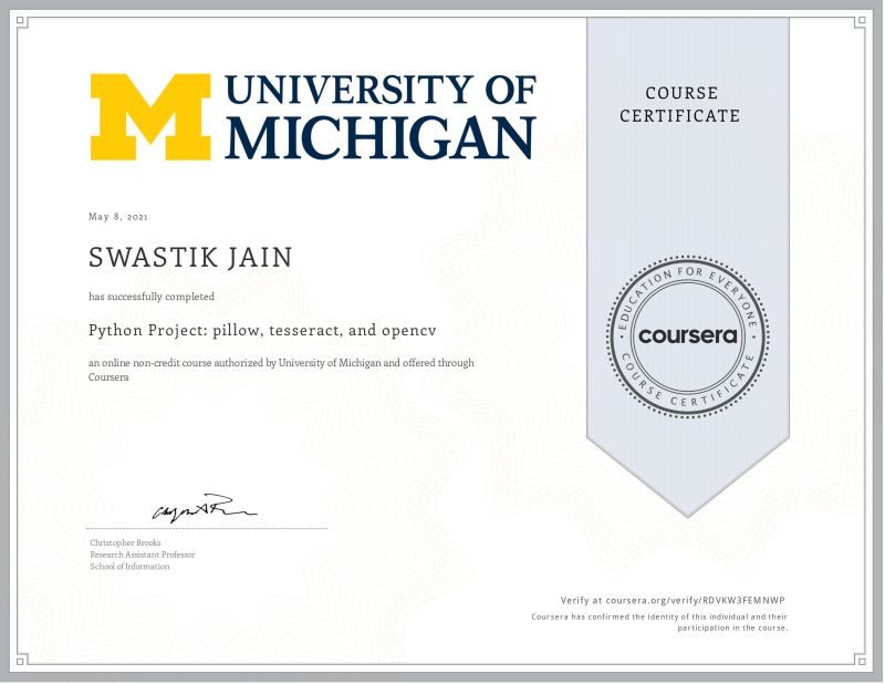Swastik Jain on LinkedIn: #pythonprogramming #pillow #opencv #tesseract ... Swastik Jain on LinkedIn: #pythonprogramming #pillow #opencv #tesseract ...
